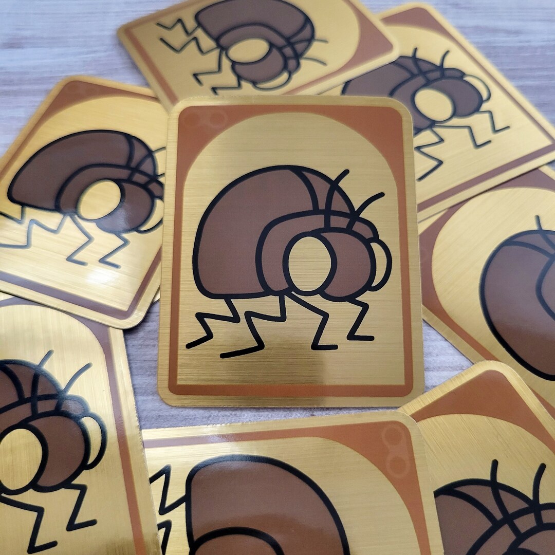 Gold Scarab Creature Card Sticker Grounded Inspired - Etsy