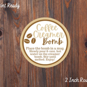 Printable Coffee Creamer Hot Water Holiday Hot Cocoa Bomb Gift Tags ...