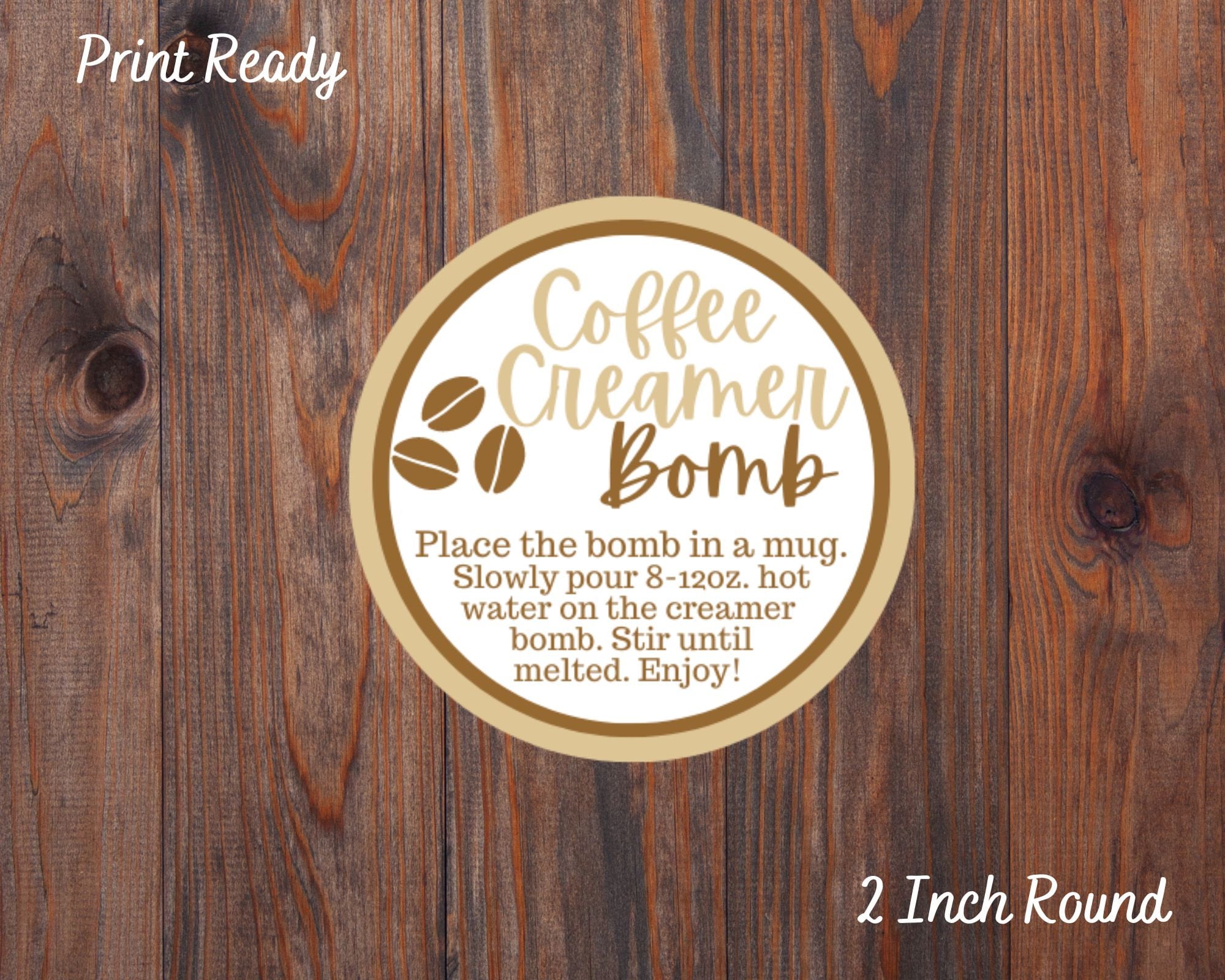 Printable Coffee Creamer Hot Water Holiday Hot Cocoa Bomb Gift Tags ...