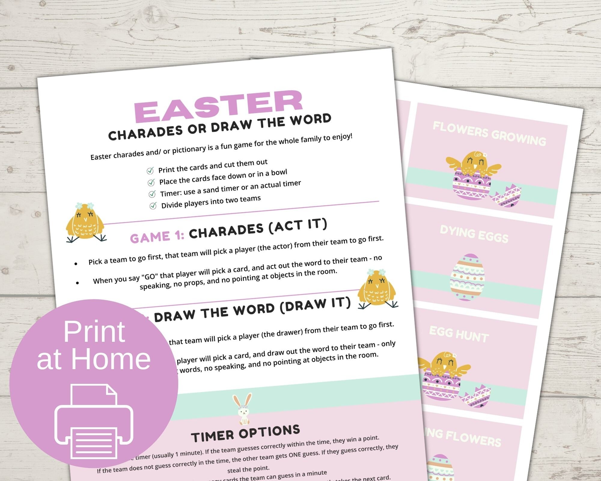 Easter Printable Charades, Draw the Word, Digital Download, Kids ...
