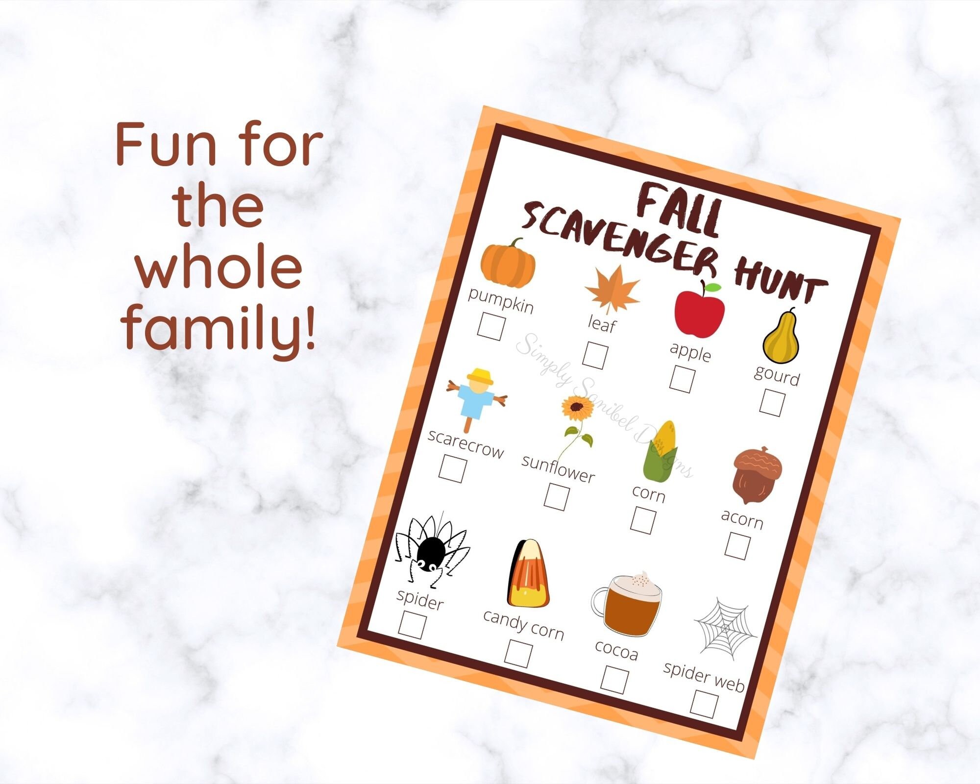 Printable Fall Scavenger Hunt Game | Thanksgiving Harvest - Etsy