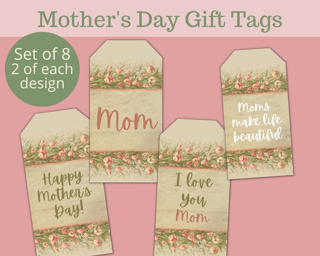 Printable Mother's Day Gift Tags | Gift Labels | Mom's Day | Happy ...