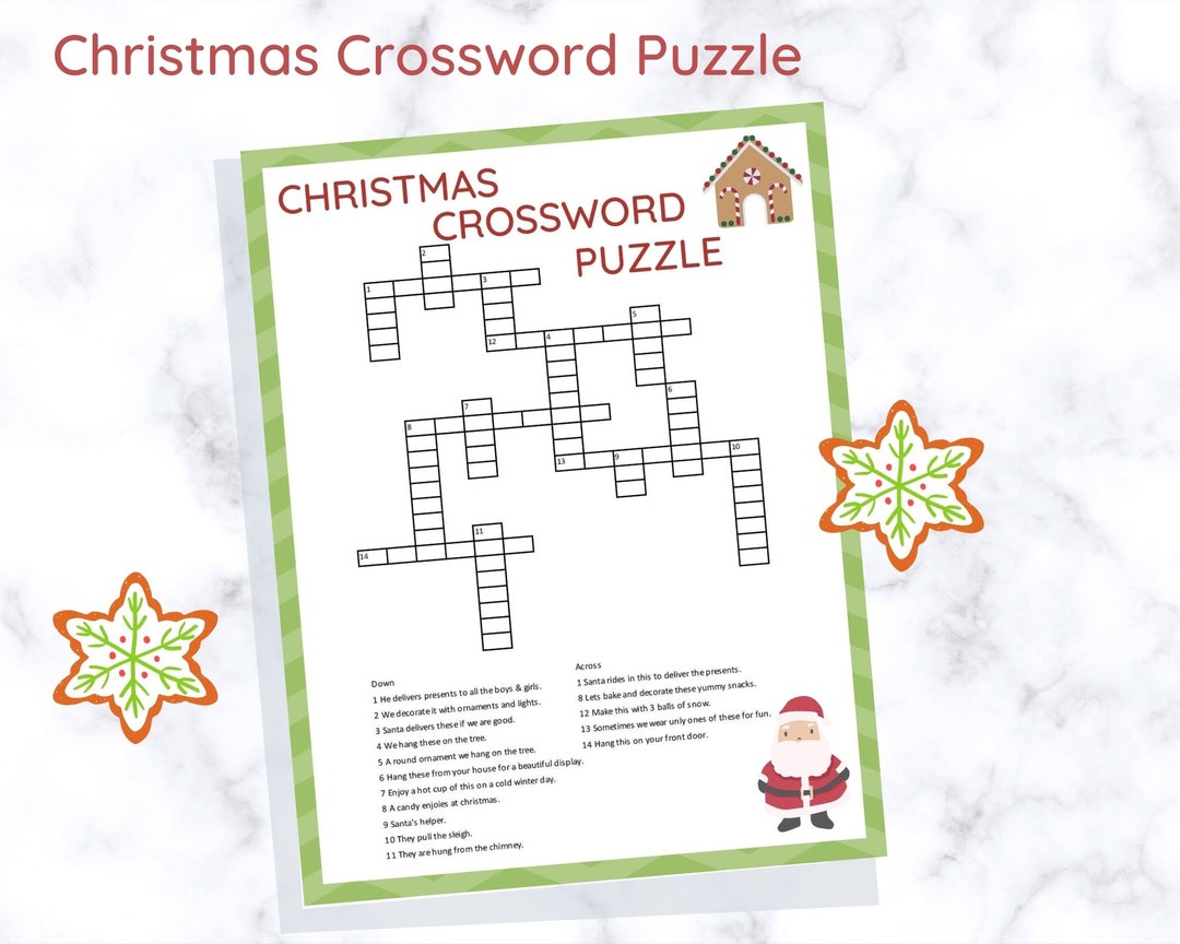 Christmas Crossword Puzzle | X-mas Holiday - Etsy