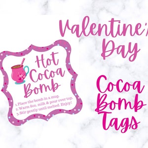 Printable Valentine's Day Hot Cocoa Bomb Gift Tags - Etsy