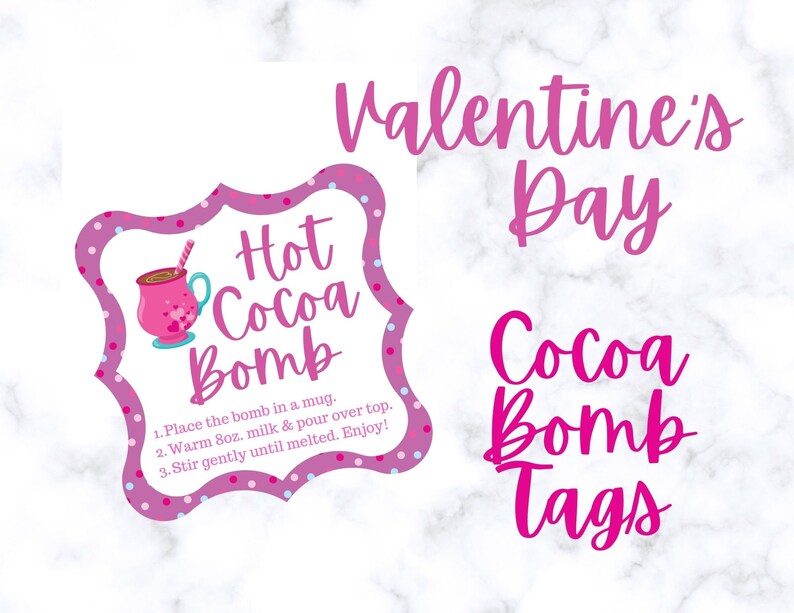 Printable Valentine's Day Hot Cocoa Bomb Gift Tags - Etsy