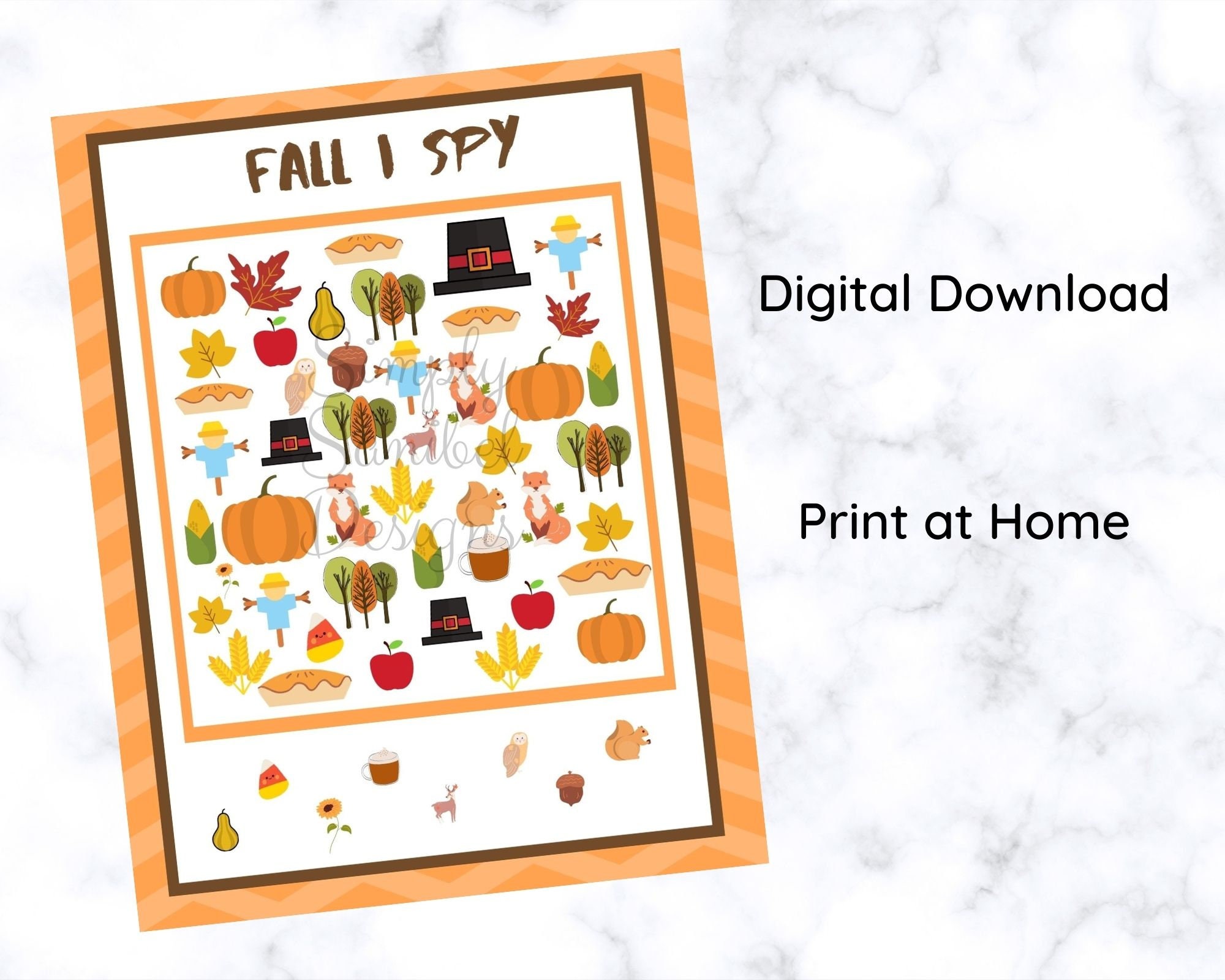 Printable Fall I Spy Game | Thanksgiving Harvest - Etsy