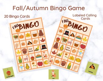 Printable Autumn BINGO | Fall-themed Game, Instant Download, Harvest ...