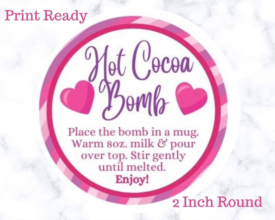 Printable Valentine's Day Hot Cocoa Bomb Gift Tags | Winter Heart Hot ...