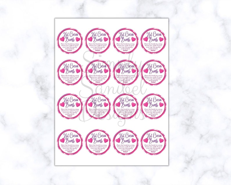 Printable Valentine's Day Hot Cocoa Bomb Gift Tags | Winter Heart Hot ...