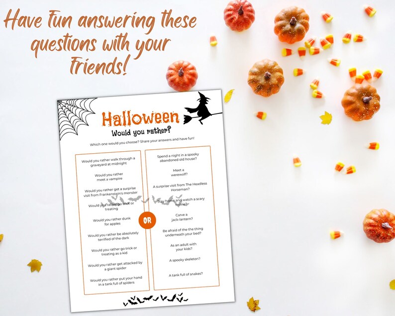 Printable Halloween Would You Rather Game | Family Game | Work Game ...