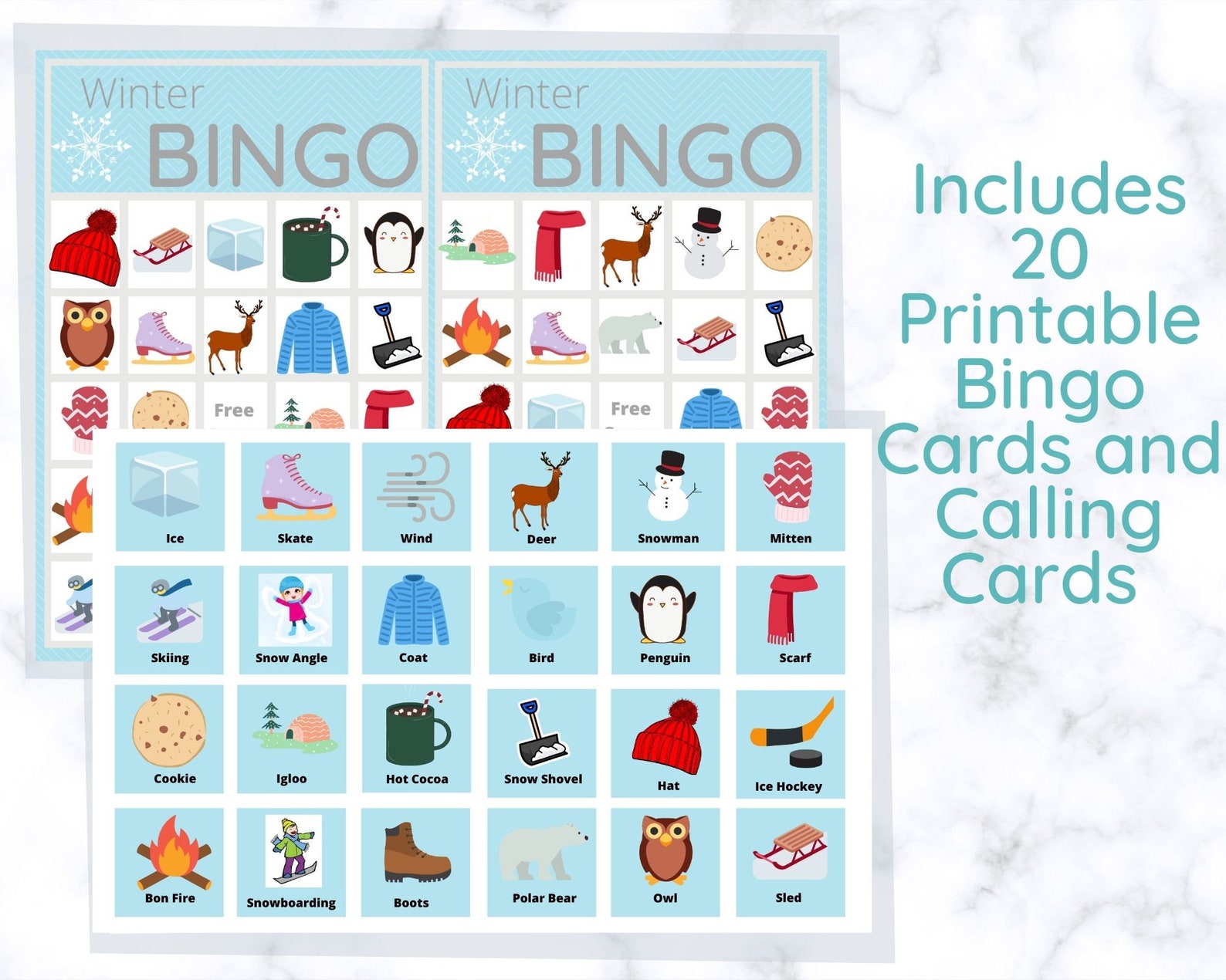 Winter Bingo Game Digital Download - Etsy