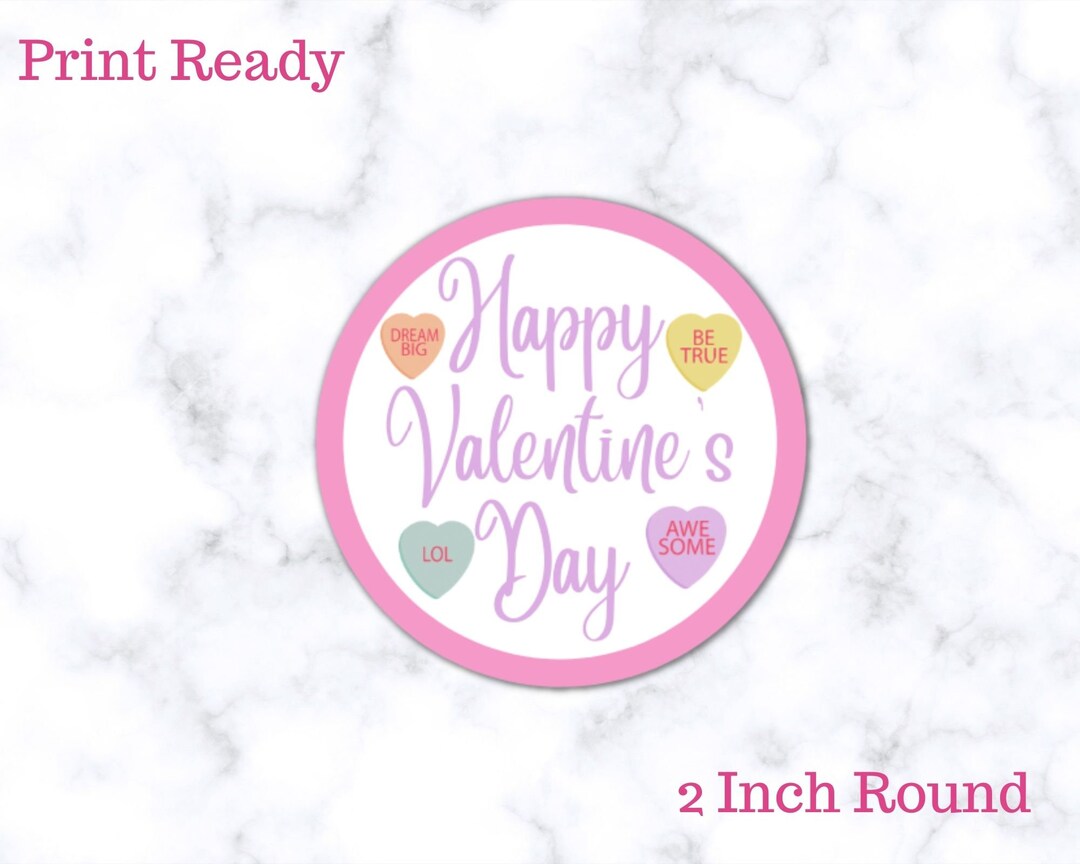 Printable Valentine's Day Conversation Heart Gift Tags | Chocolate ...