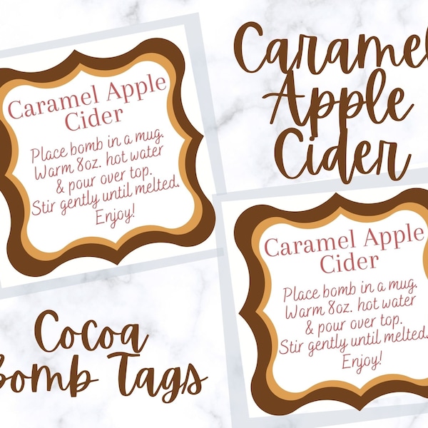 Caramel Apple Gift Tag - Etsy