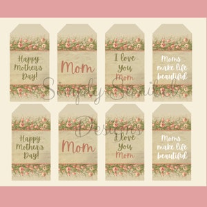 Printable Mother's Day Gift Tags | Gift Labels | Mom's Day | Happy ...