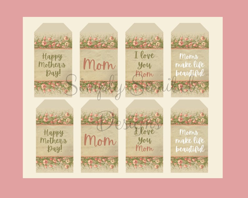 Printable Mother's Day Gift Tags | Gift Labels | Mom's Day | Happy ...