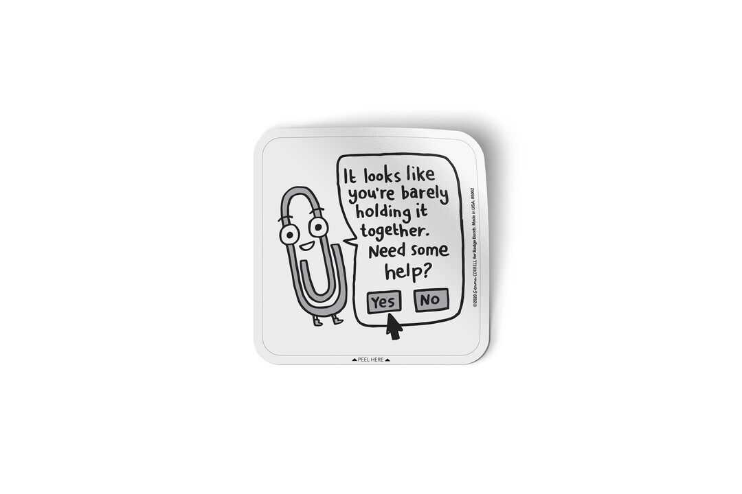 Clippy Need Some Help Big Sticker - Etsy