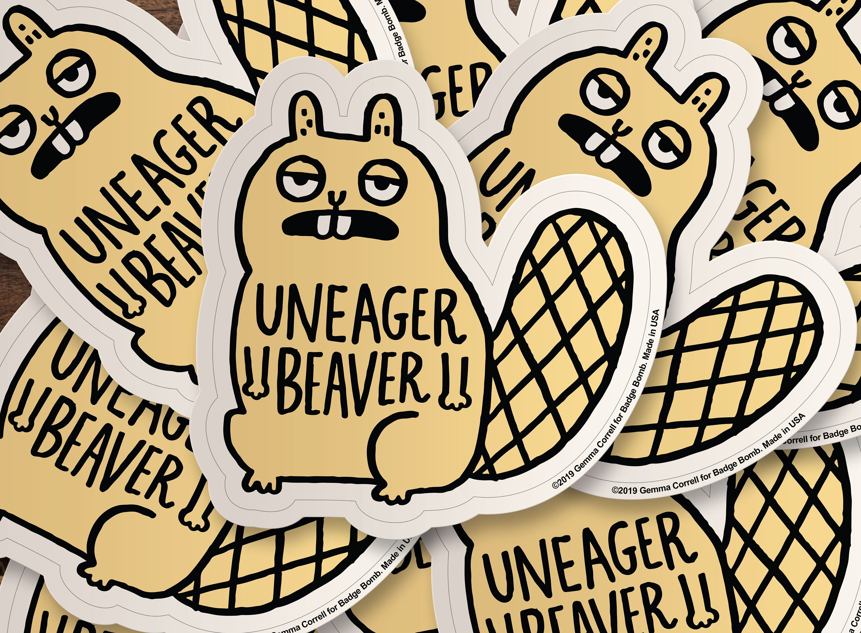 Uneager Beaver Big Sticker - Etsy
