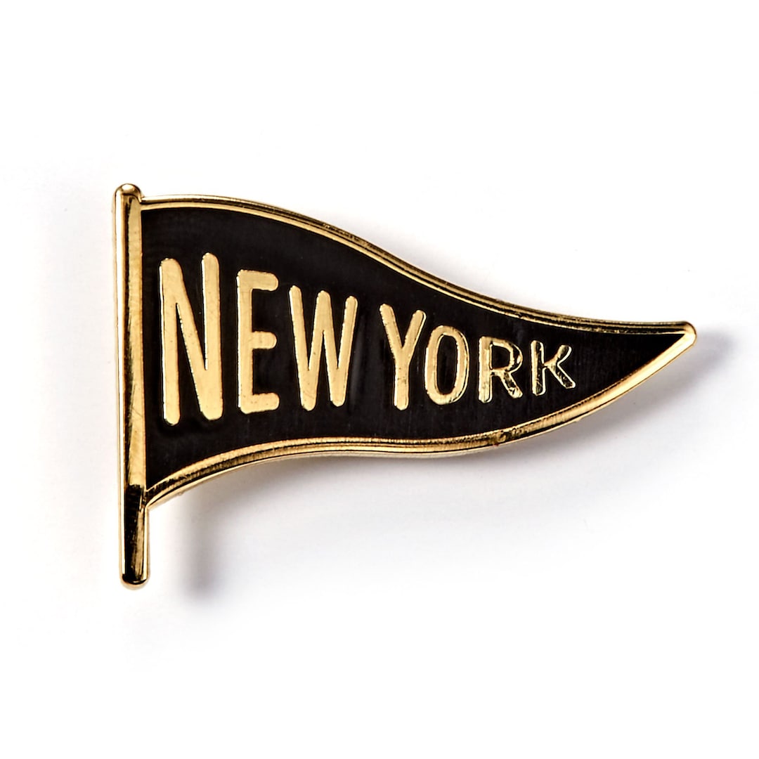 Classic New York Pennant Enamel Pin - Etsy