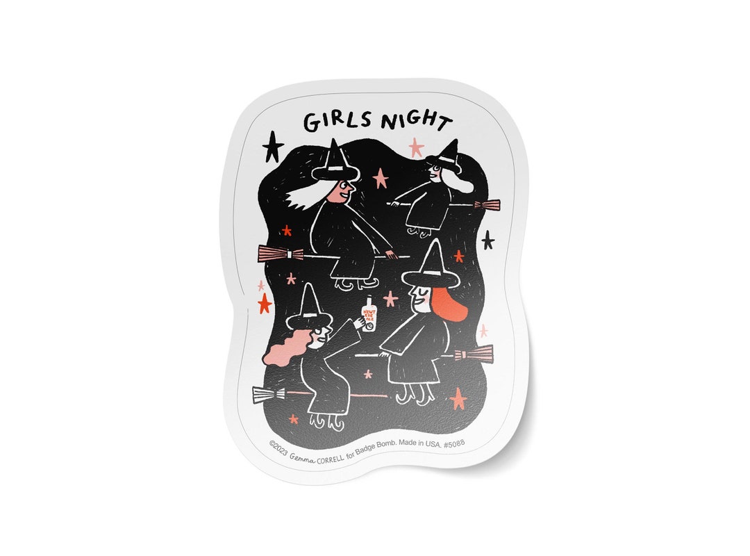 Girls Night Witch Coven Party Sticker - Gemma Correll - Etsy
