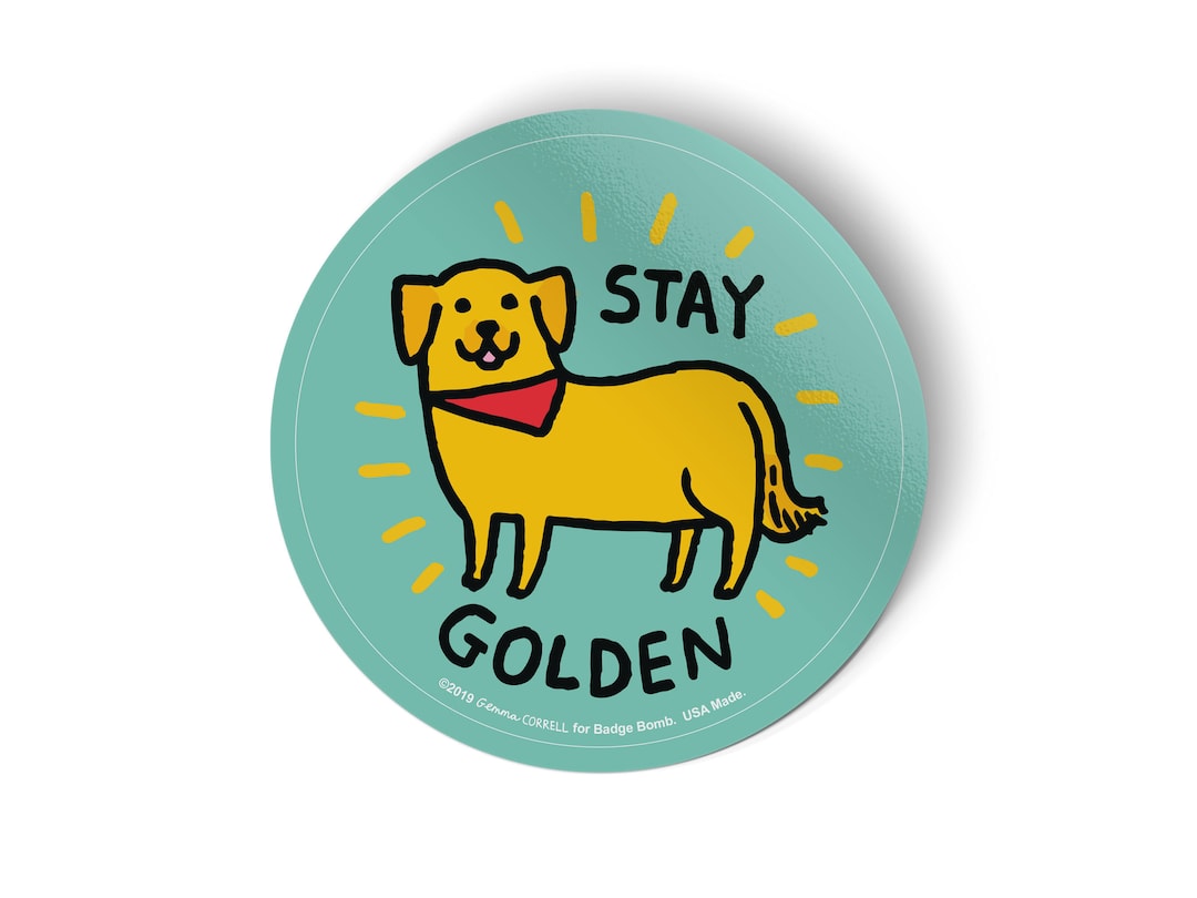 Stay Golden Dog Sticker - Gemma Correll - Etsy