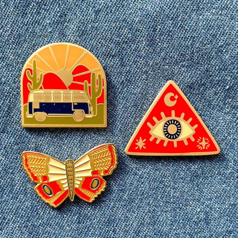 Pyramid Eye Cosmic Enamel Pin - Etsy