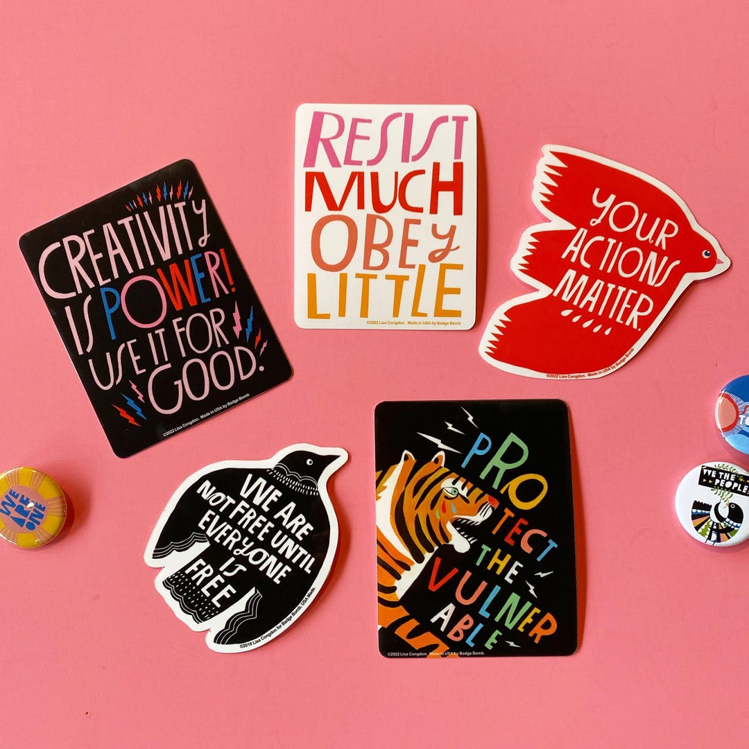 Stronger Together Unity Resist Action Big Stickers - Lisa Congdon - Etsy