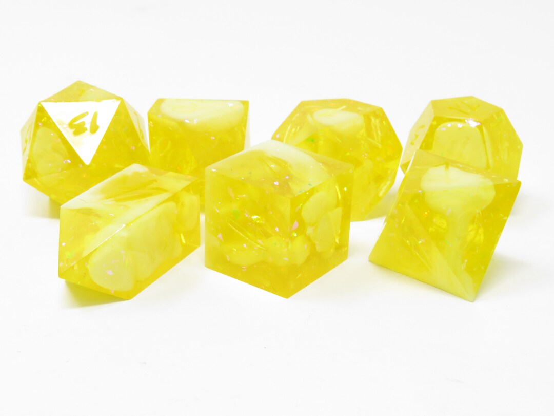 One of Kind, Egg Drop Soup, SHARP Polyhedral Dice Set - Etsy