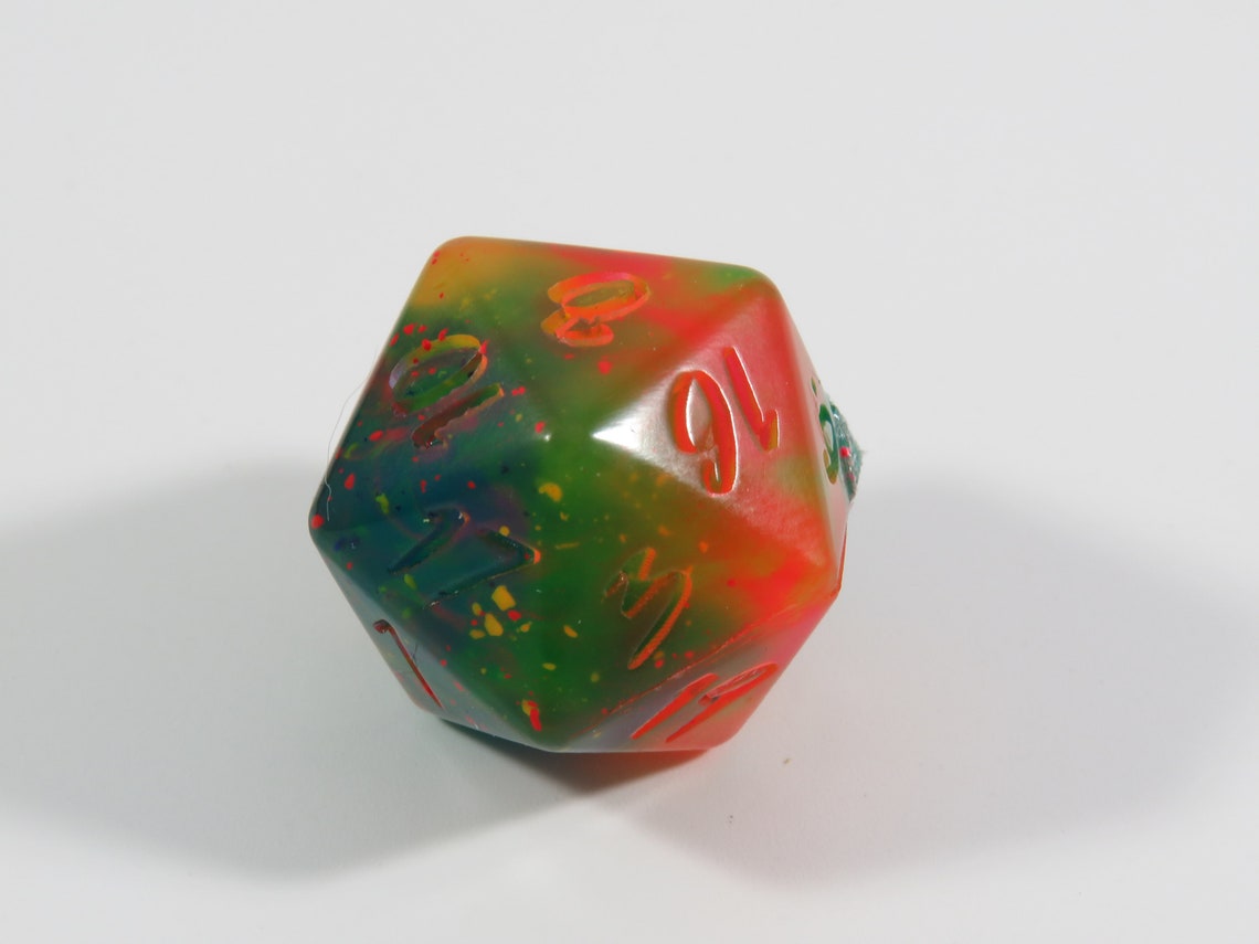 One of Kind Blotter UV Reactive ROUND Polyhedral Dice Set - Etsy