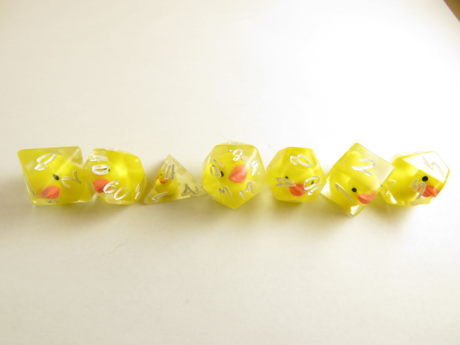 One of Kind, Rubber Duck, Polyhedral Dice Set NEW MOLD STYLE - Etsy