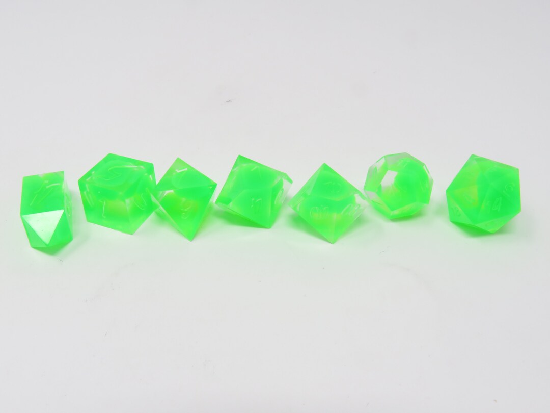 One of Kind, Radium , UV Reactive, SHARP Polyhedral Dice Set - Etsy