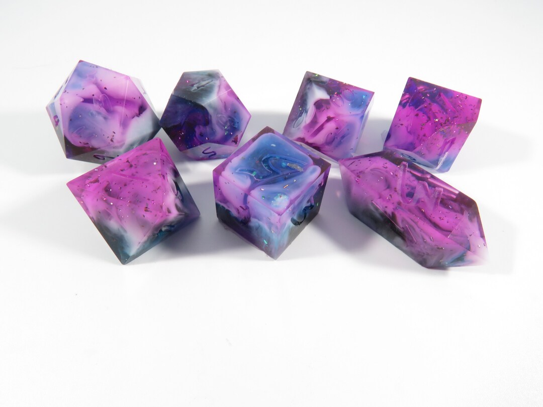 One of Kind, Gender Fluid Swirl, SHARP Polyhedral Dice Set - Etsy