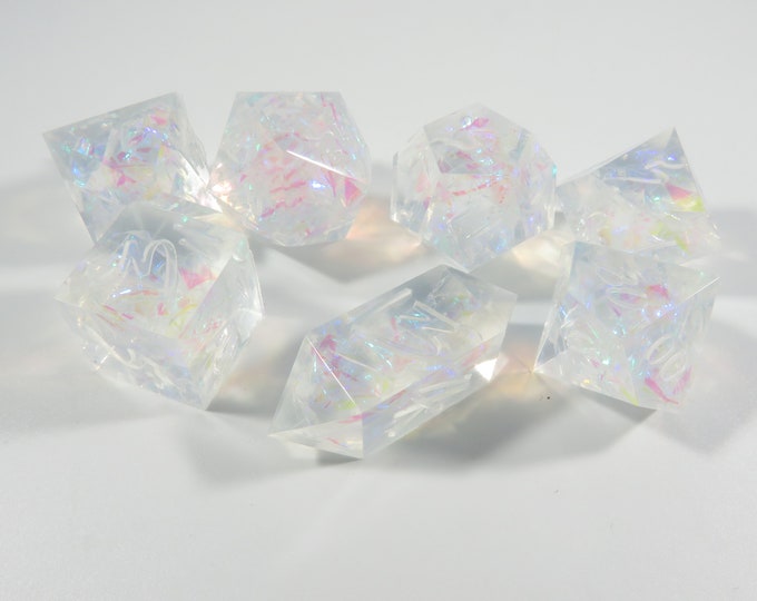 Frosted Prismatic Glass Dice Set - Etsy Canada
