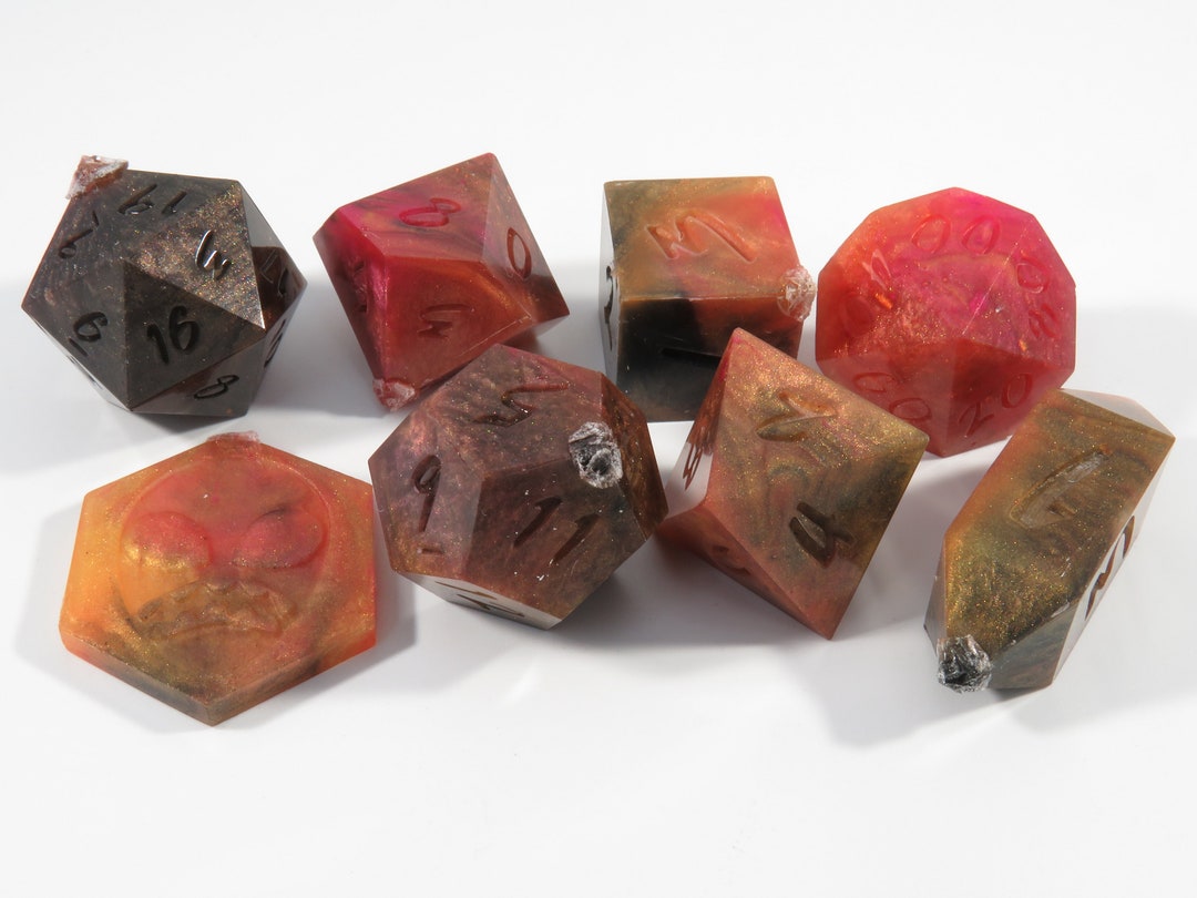 One of Kind, Slag , SHARP Polyhedral Dice Set - Etsy