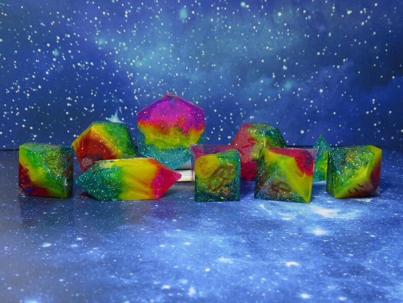 One of Kind, Pan Party Pride , Polyhedral Dice Set - Etsy