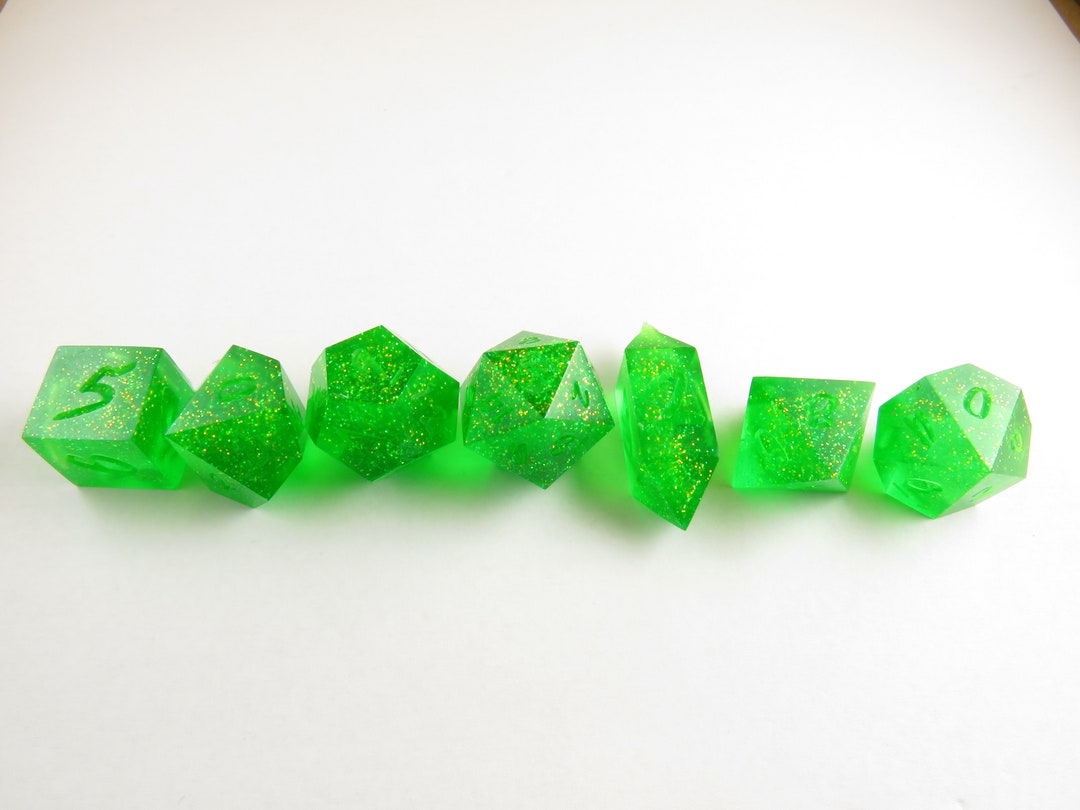 One of Kind, Acid Splash Turbo Glitter, SHARP Polyhedral Dice Set - Etsy