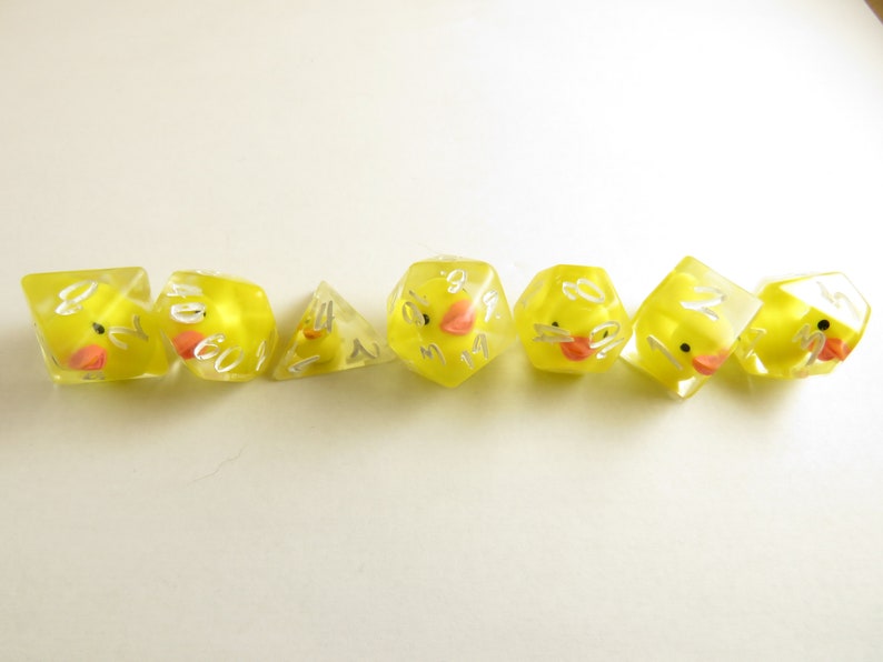 One of Kind, Rubber Duck, Polyhedral Dice Set NEW MOLD STYLE - Etsy