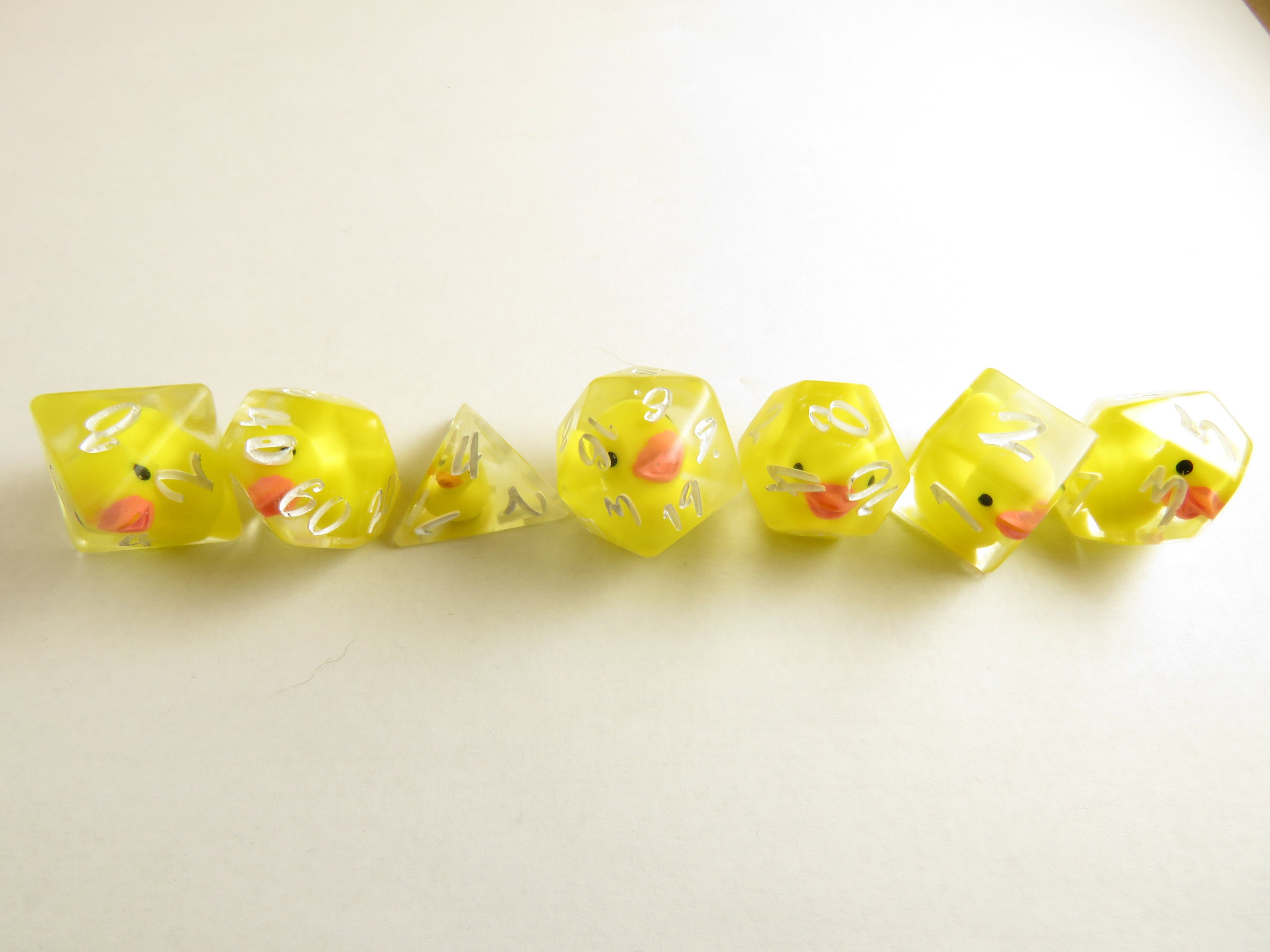 One of Kind, Rubber Duck, Polyhedral Dice Set NEW MOLD STYLE - Etsy