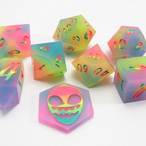One of Kind Strahd bloop SHARP Polyhedral Dice Set - Etsy
