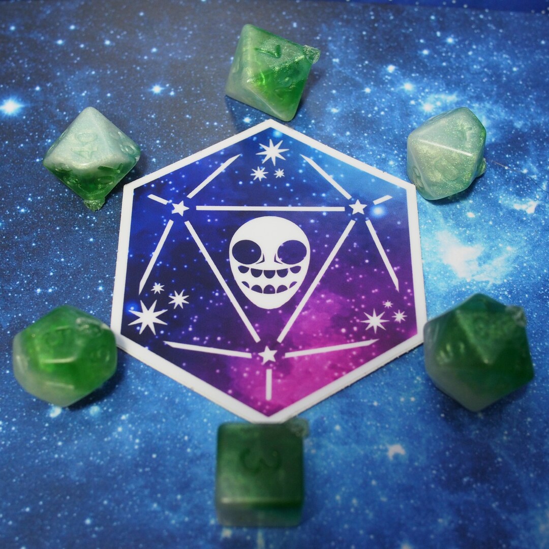 One of Kind, Transparent Green Cloud , Polyhedral Dice Set - Etsy