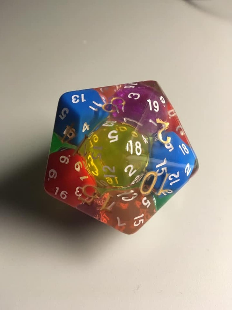 Giant "di-ception" D20 for Role Playing Games or Magic the Gathering - Etsy