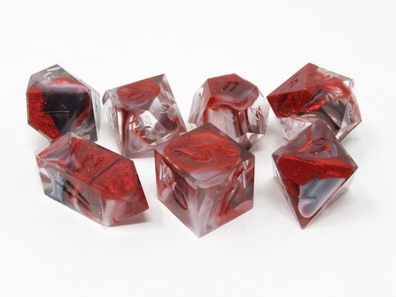 One of Kind Mask of the Red Death SHARP Polyhedral Dice Set - Etsy