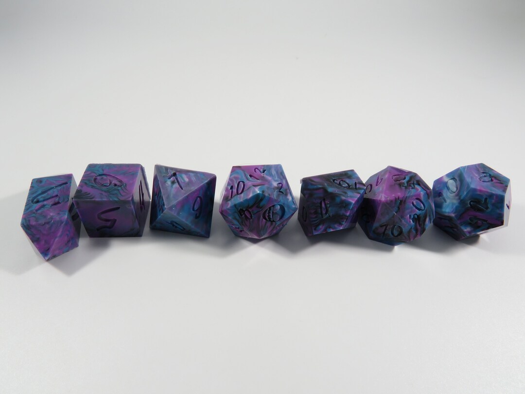 One of Kind, Dance Macabre (dirty Pour), SHARP Polyhedral Dice Set - Etsy