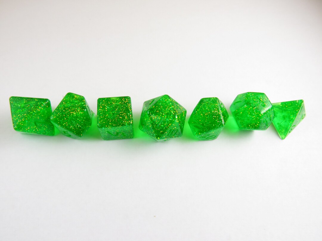 One of Kind, Acid Splash Turbo Glitter, Polyhedral Dice Set - Etsy