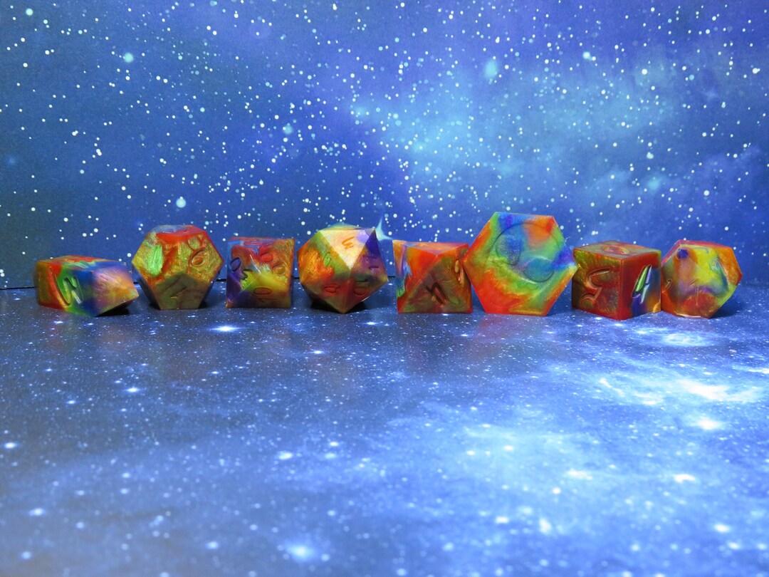 One of Kind, Clown Vomit, SHARP Polyhedral Dice Set - Etsy