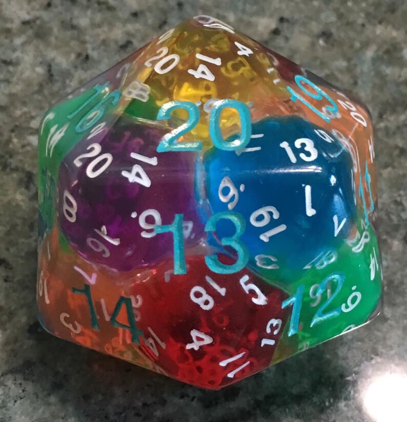 Giant "di-ception" D20 for Role Playing Games or Magic the Gathering - Etsy