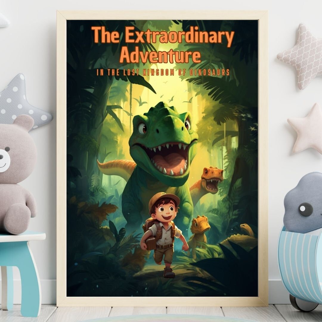 Printable Poster on the Theme of Dinosaurs for Children's Room, the ...