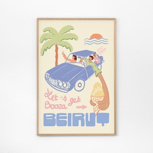 Let's Get Booza Print - Beirut Collection, Lebanon Art, Arabic Art ...