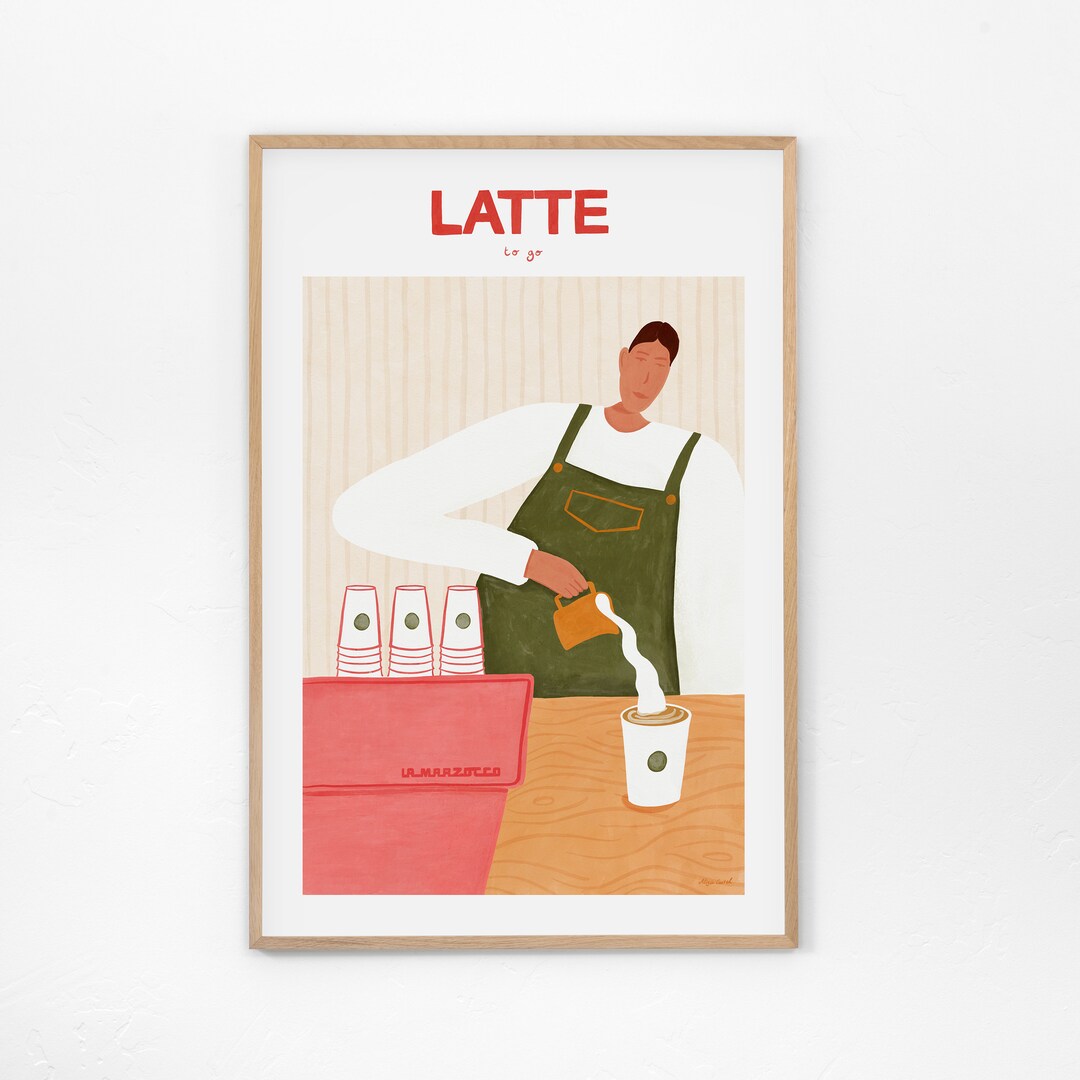 Latte (to Go) Art Print - Museum Poster, Coffee Art, Wall Art - Etsy