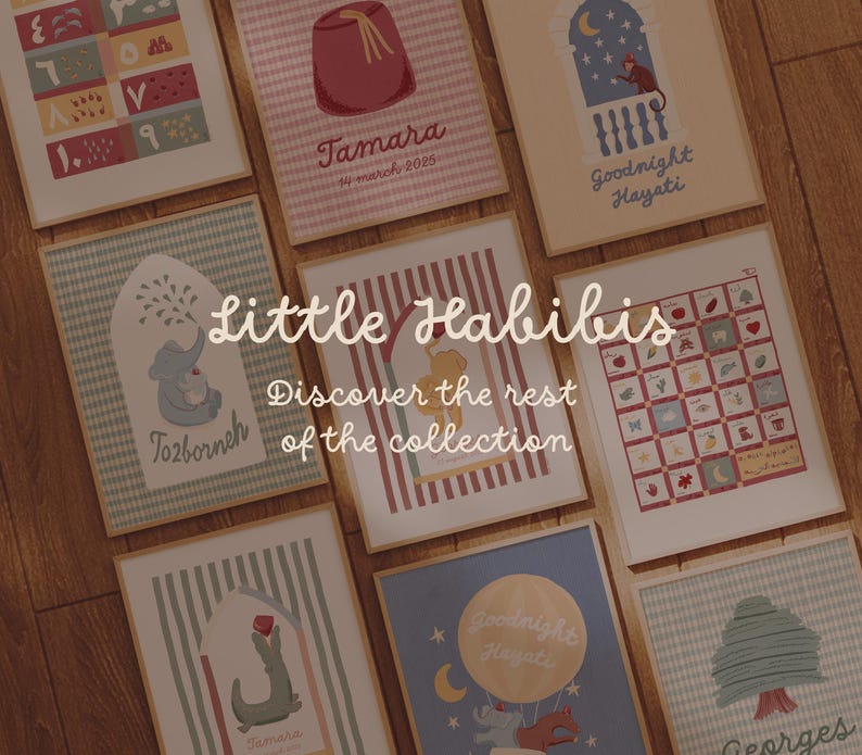 Arabic Alphabet Art Print - Lebanese Nursery Art Print - Little Habibis ...