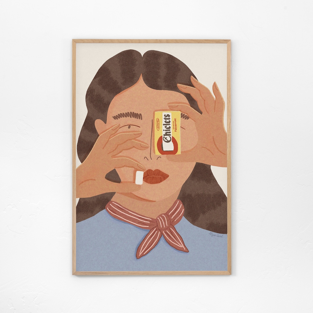 Chiclets Portrait Print - Mid Century Print, Lebanon Art, Chewing Gum ...